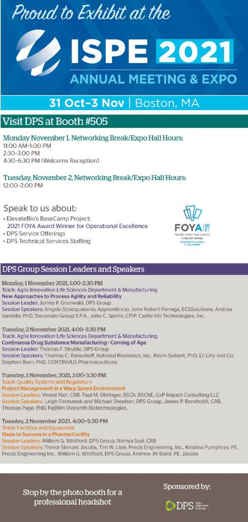 2022 ISPE Annual Meeting — Arcadis DPS Group | Better Engineered Solutions